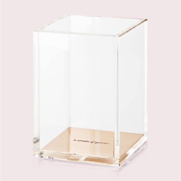 kate spade | Office | Kate Spade Square Pencil Cup Strike Gold Acrylic ...